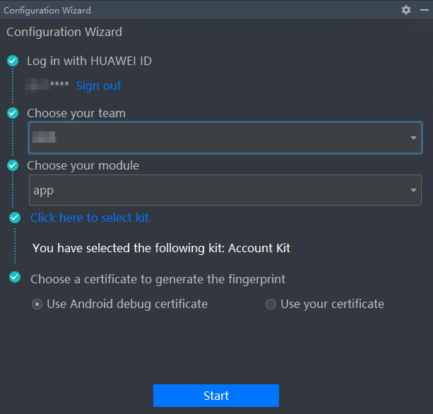 华为帐号服务（HMS Toolkit）