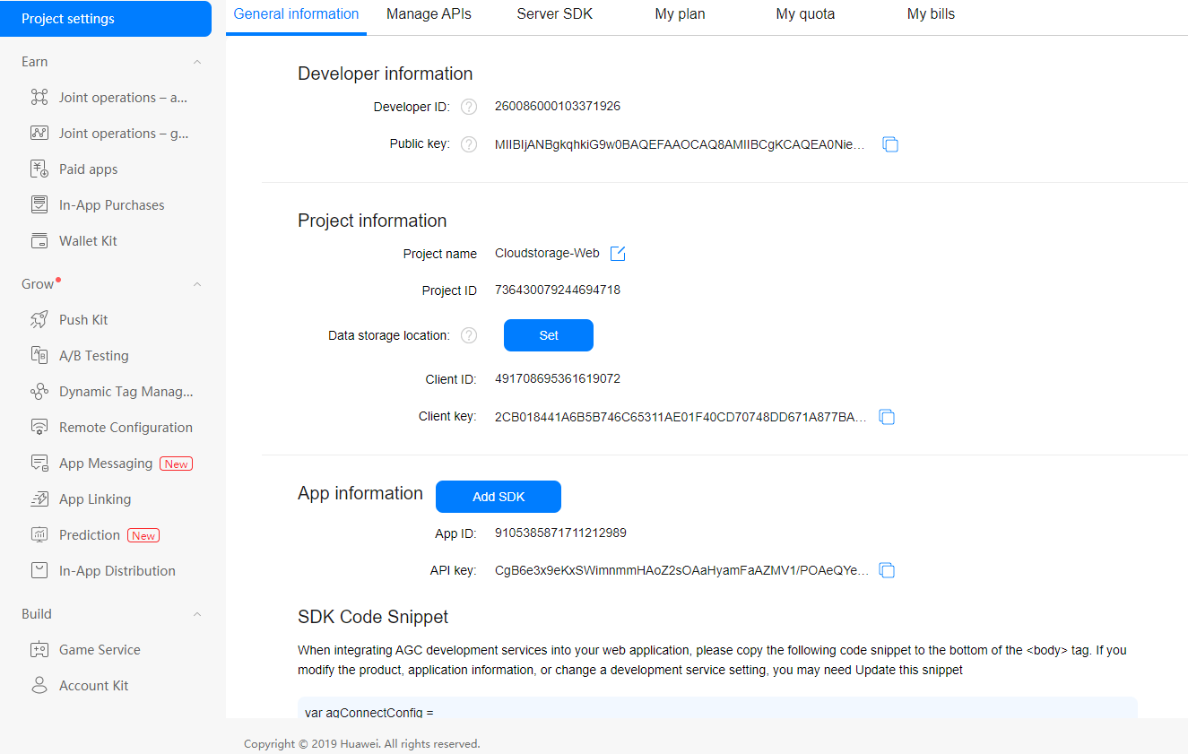Configuring App Information in AppGallery Connect (Web)